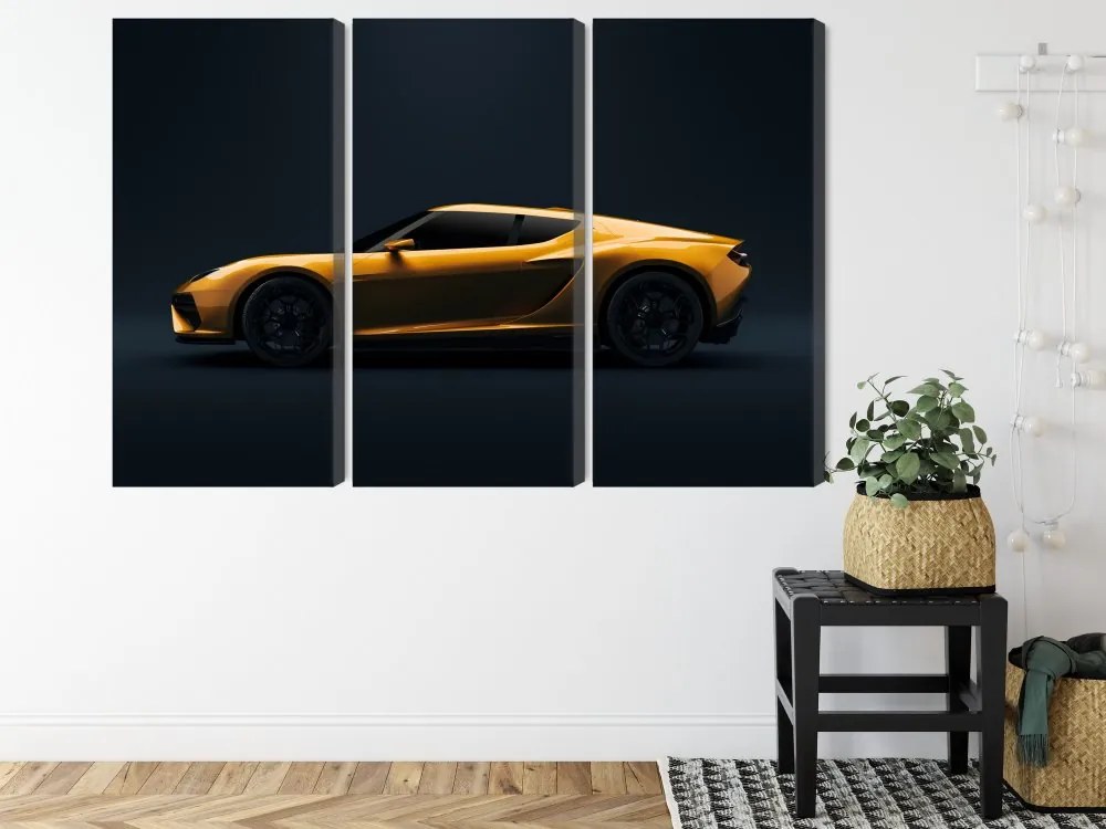 Vícedílný obraz Žluté 3D Sportovní Auto Nedostatek Nedostatek Plátno Canvas 150x100