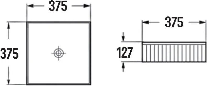 Mexen Grovo, rýhované umyvadlo na desku 37 × 37 cm, bílá, 22303700