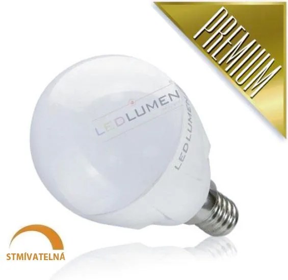 Ledlumen LED žárovka 6W 8x2835 E14 600lm CCD TEPLÁ STMÍVATELNÁ