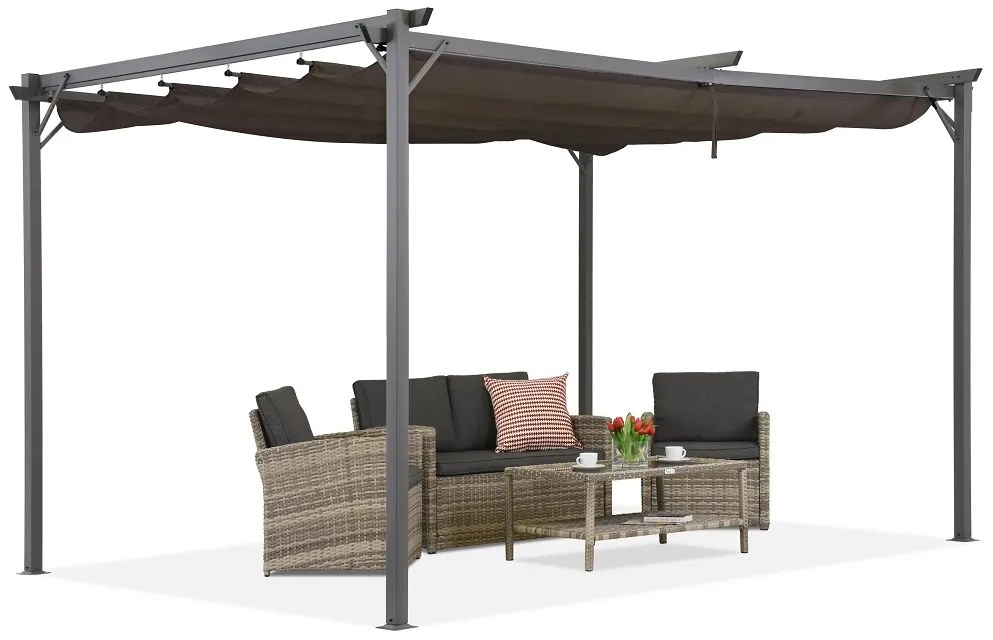 Hnědá terasová pergola La Palma 3x3m Garden Point