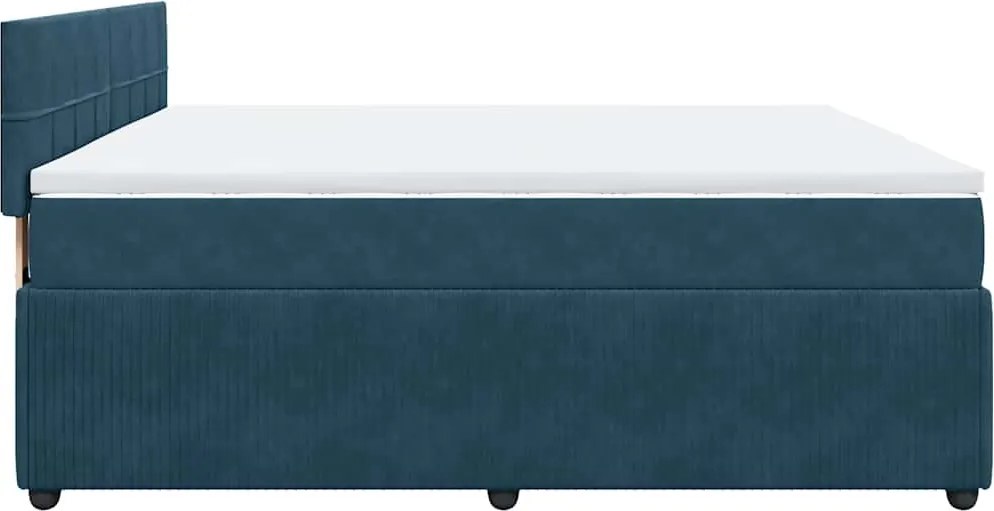 Box spring postel s matrací modrá 200 x 200 cm samet 3290134