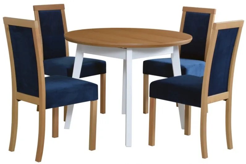 Jídelní stůl OSLO 4 + doprava zdarma deska stolu bílá, podstava stolu ořech, nohy stolu bílá