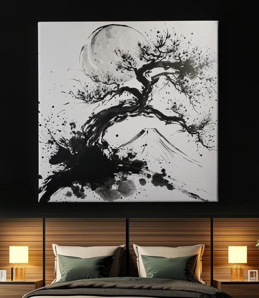 Obraz na plátně - Strom života Japonský minimalismus FeelHappy.cz Velikost obrazu: 60 x 60 cm