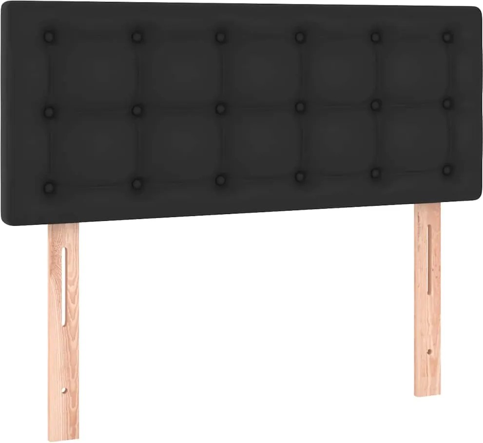 Box spring postel s matrací a LED černá 90x190 cm umělá kůže 3134195
