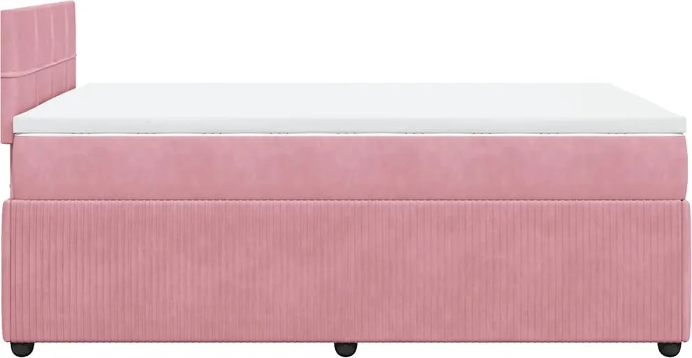 Box spring postel s matrací růžová 120x190 cm samet 3289991