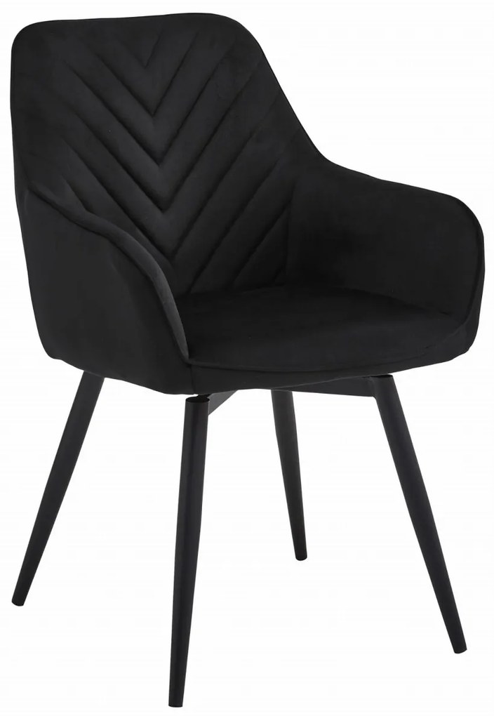 Otočné jídelní křeslo NANA360 VELVET, černé