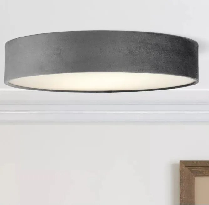 Searchlight 23298-3GY Stropní sametový lustr VELVET ŠEDÝ, průměr 50cm