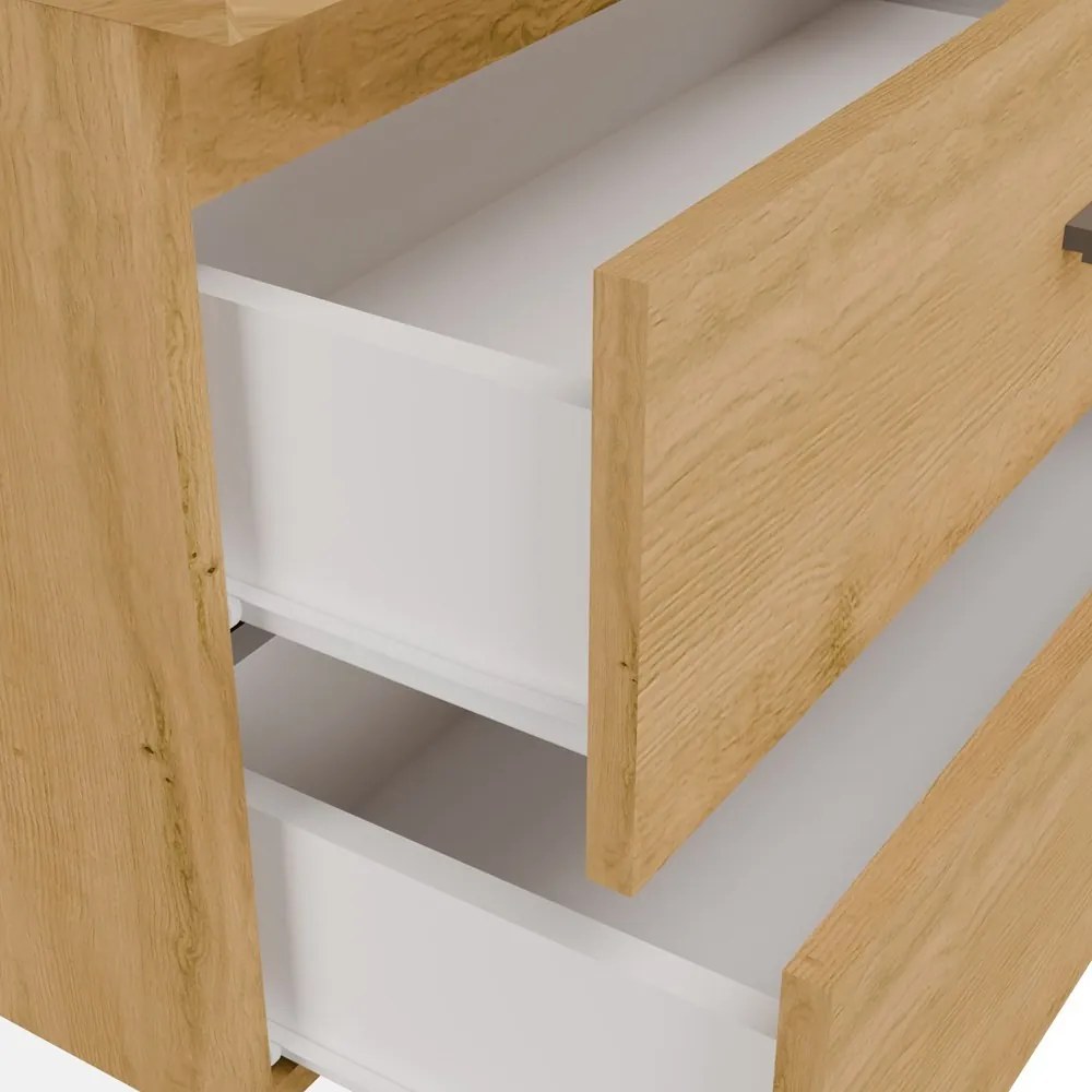 Závěsná skříňka pod umyvadlo s deskou Nel 2S 80 cm dub Artisan