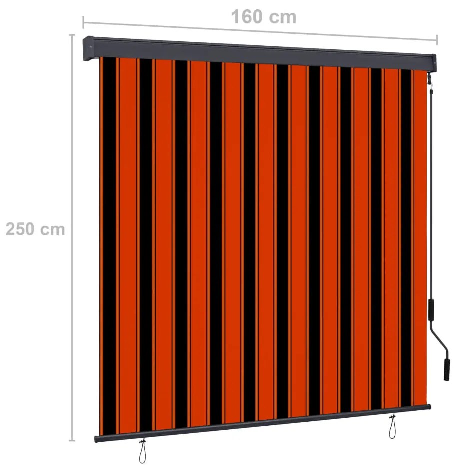 vidaXL Marketos Venkovní roleta 160 x 250 cm oranžovo-hnědá
