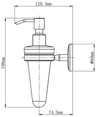 Dávkovač mýdla s držákem Lenz Flame / 100 ml / kov / sklo / chrom