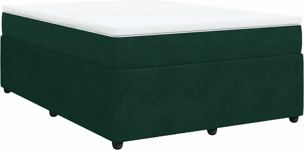 Box spring postel s matrací tmavě zelená 140x190 cm samet 3285641