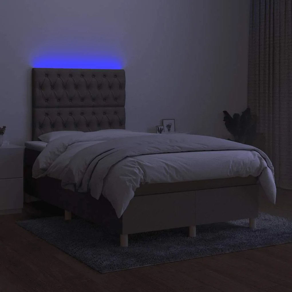 Box spring postel s matrací a LED taupe 120x190 cm textil 3270271