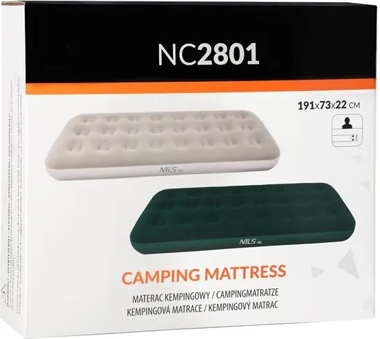 NC2801 ZELENÁ NAFUKOVACÍ MATRACE 191X73X22 CM NILS CAMP