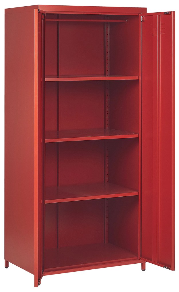 Ocelová červená kancelářská skříňka VARNA Beliani