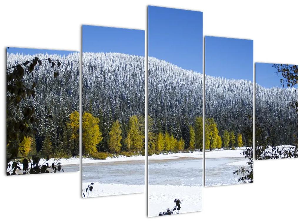 Obraz - zasněžené hory v zimě (150x105 cm), 40 dalších rozměrů