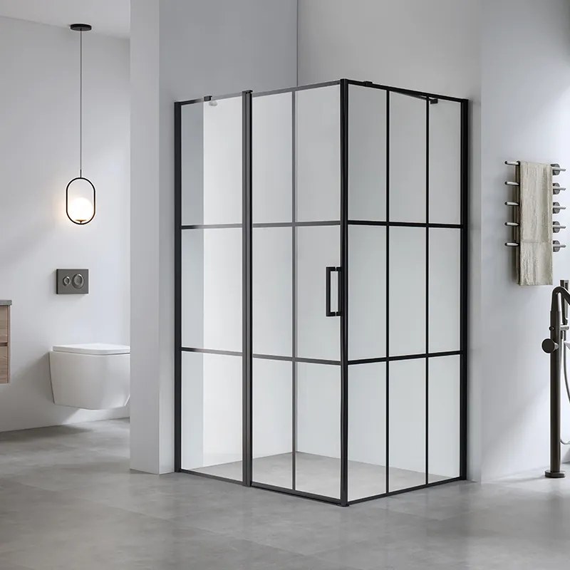 BPS-koupelny Obdélníkový sprchový kout HYD-OK02MB 100x80 černá/transparent
