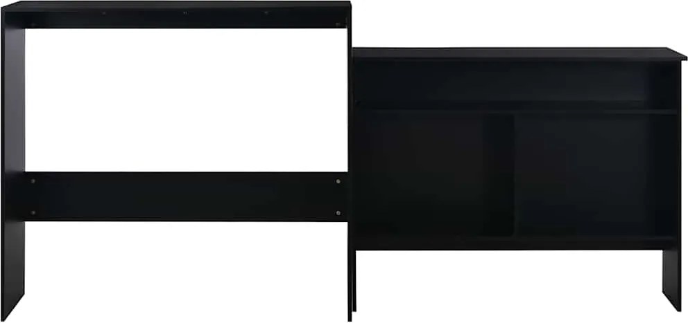 Barový stůl se 2 stolními deskami černý 130 x 40 x 120 cm 280218