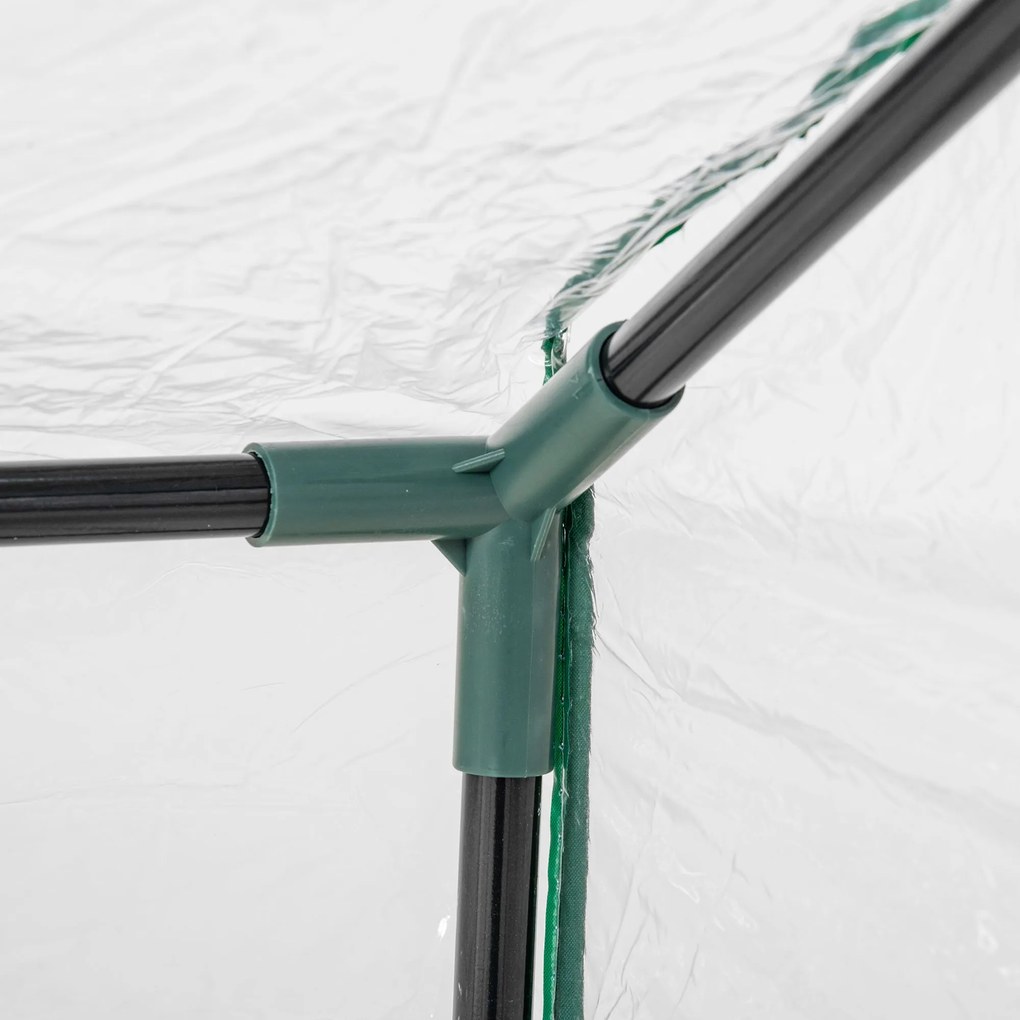 Fóliový skleník Outsunny s oknem, PVC skleník 120x60x60 cm, průhledný skleník na rajčata a chladicí rám pro rostliny