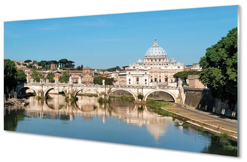 akrylový obraz Rome River mosty 125x50 cm