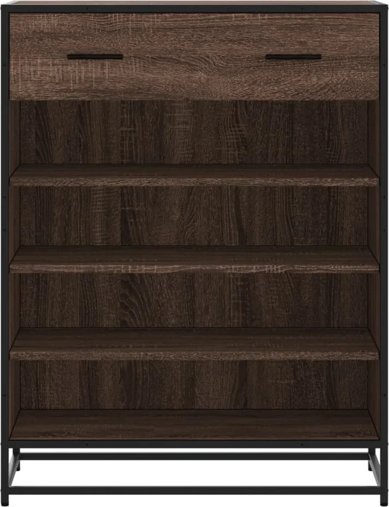 Botník hnědý dub 75 x 38 x 97,5 cm kompozitní dřevo a kov 3300879