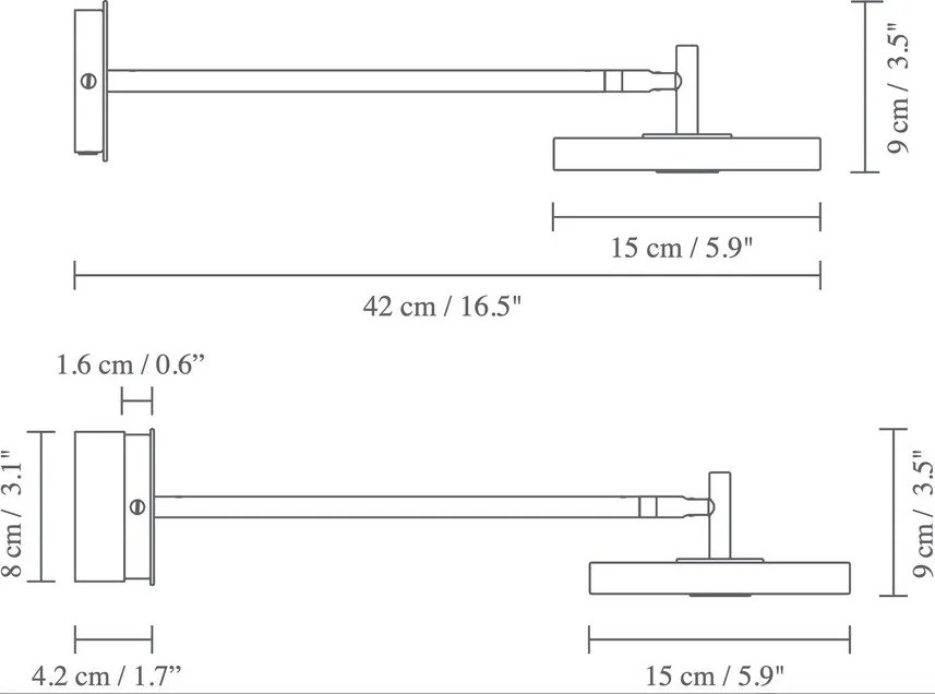 LED nástěnné svítidlo s ohybatelnou konstrukcí/stmívatelné do zásuvky v leskle stříbrné barvě ø 15 cm Asteria Wall Long – UMAGE