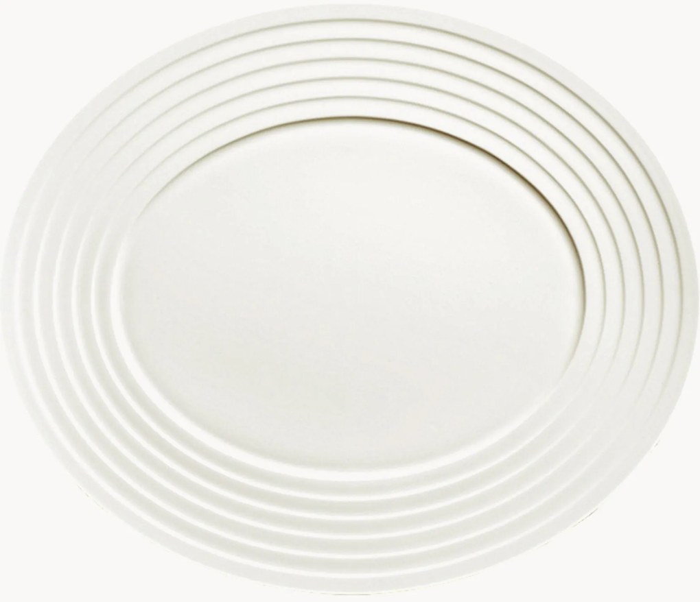 Sada oválných servírovacích talířů z kostního porcelánu Fine Dining Relief, 6 dílů