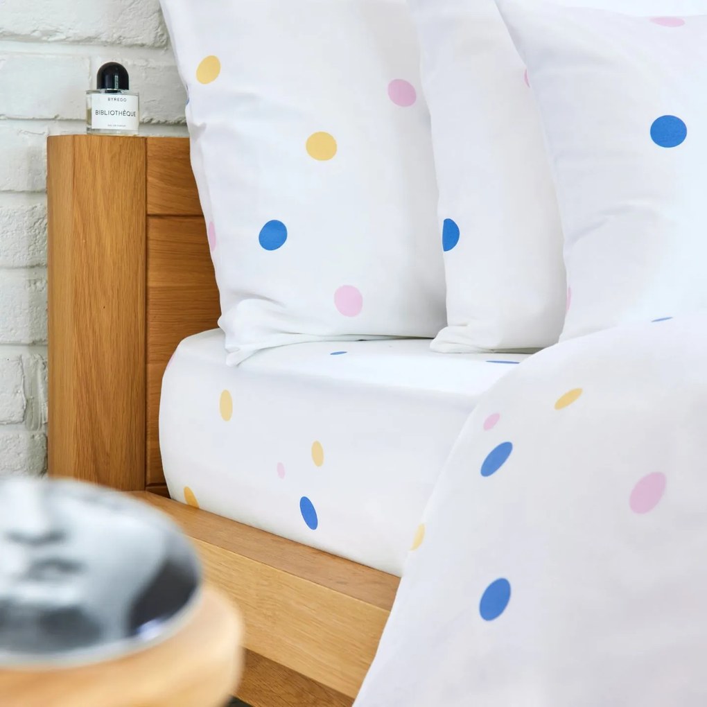 MARIELI Twister - Set povlečení z bavlněného saténu s puntíky Velikost peřiny: 1 ks 220 x 240 cm, Velikost polštáře: 2 ks 50 x 70 cm