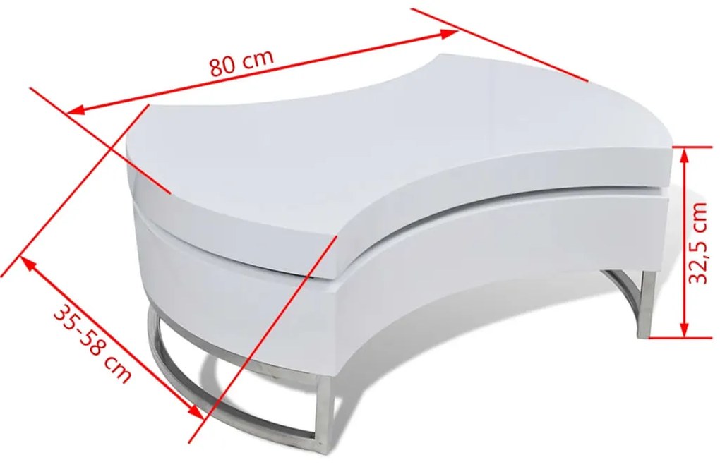 Konferenční stolek nastavitelný černé s vysokým leskem