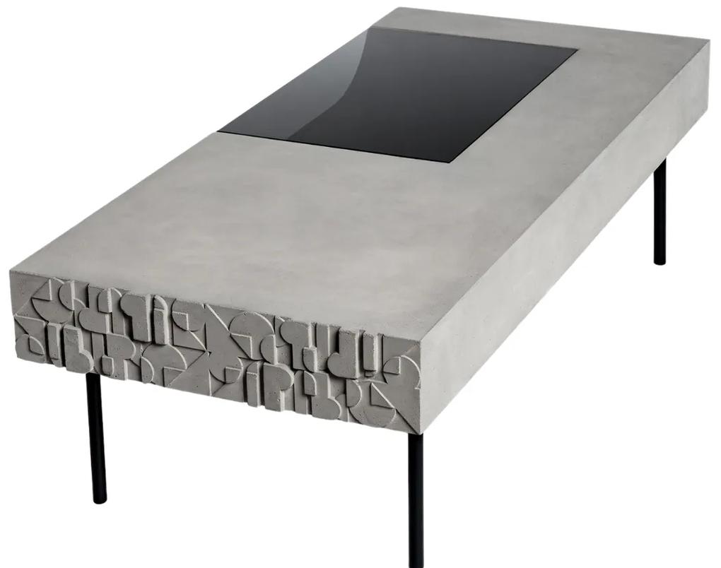 Šedý betonový konferenční stolek Lyon Béton Curb 125 x 56 cm