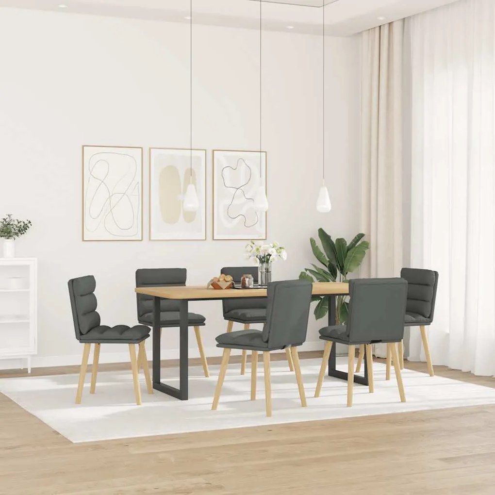 Otočné jídelní židle 6 ks tmavě šedé textil 3315664