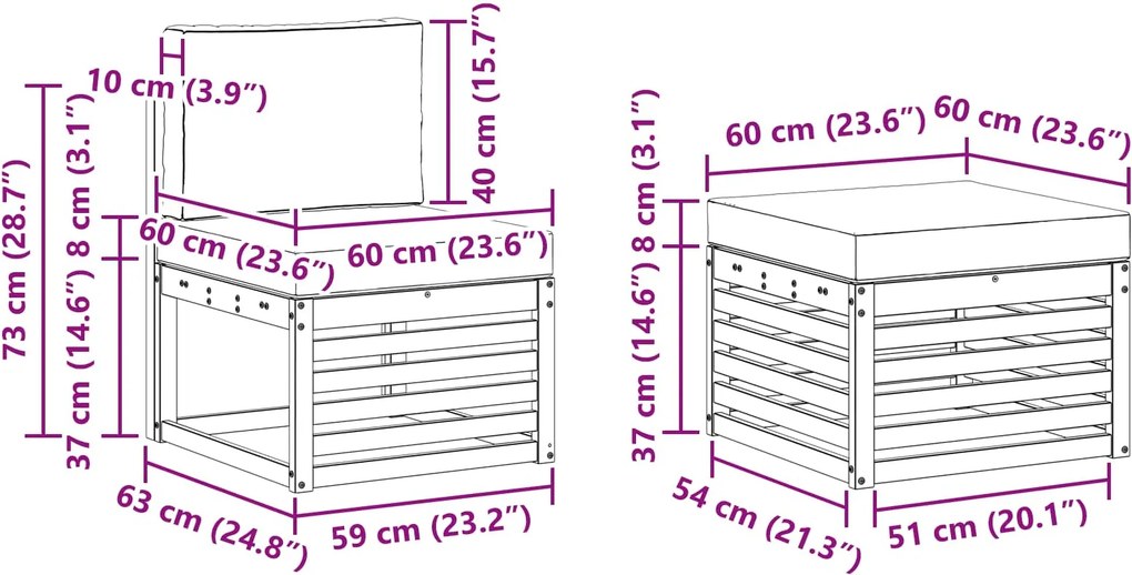 Venkovní pohovková souprava 4 ks Přirozená a Anthracitová 3384198