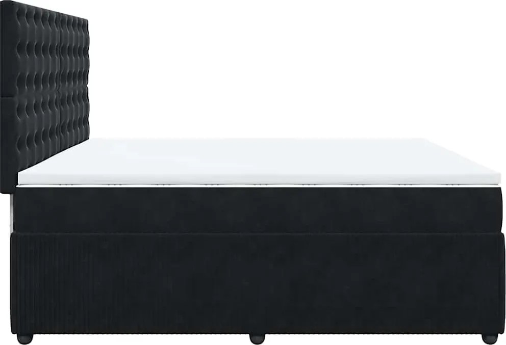 Box spring postel s matrací černá 200x200 cm samet 3294744
