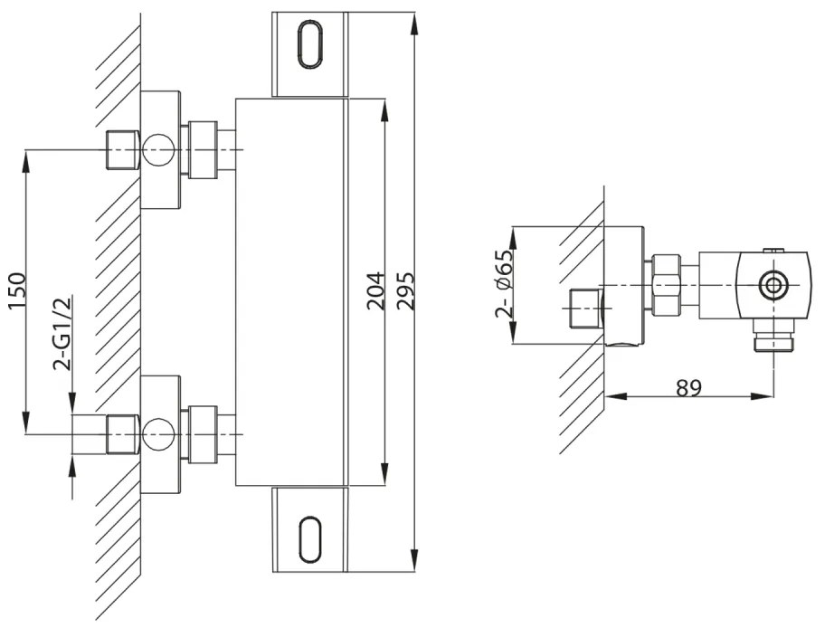 Sapho MIXONA nástěnná sprchová termostatická baterie, chrom MG411