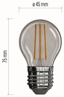 LED žárovka E27 EMOS Filament Mini Globe 3,4W (40W) teplá bílá (2700K) ZF1120