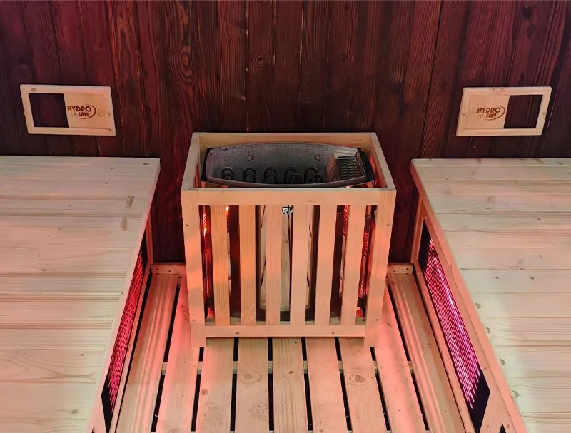 BPS-koupelny Zahradní kombinovaná sudová sauna 2v1 - Infrasauna + finská sauna 180x200, 4-6 osob