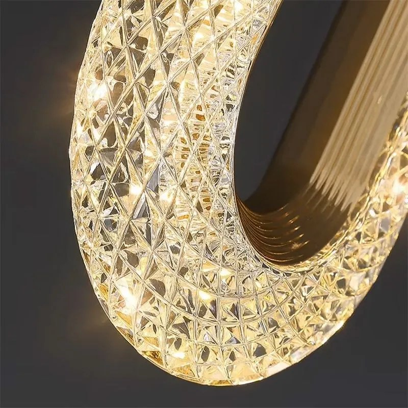 Toolight Toolight, LED křišťálový závěsný lustr, 7W, 500lm, G113-1CP, zlatá, OSW-09708