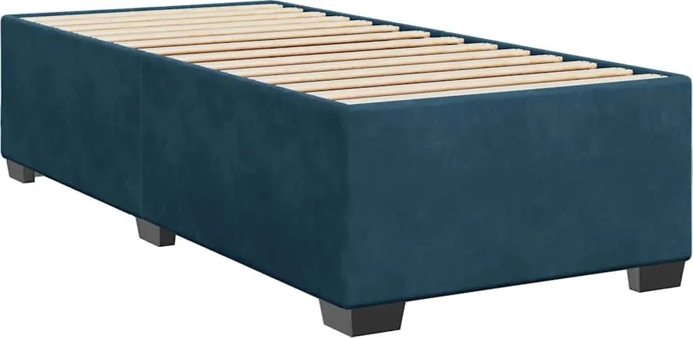 Box spring postel s matrací modrá 100 x 200 cm samet 3290844