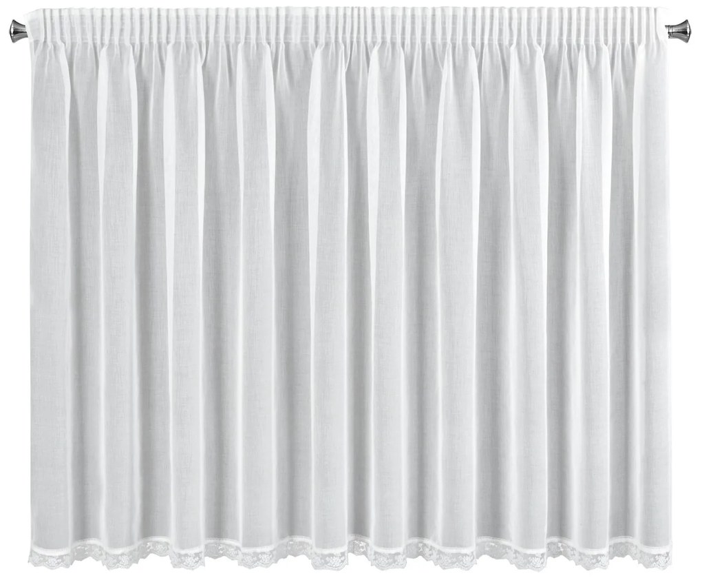 KRÁTKÁ ZÁCLONA NA PÁSCE SUZAN 350X150 CM BÍLÁ