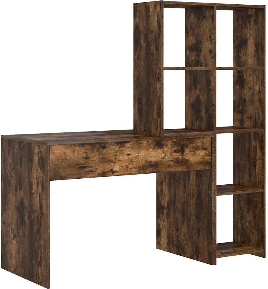 Stůl s policí Kouřový dub 138,5 x 55 x 143 cm Kompozitní dřevo 3337253