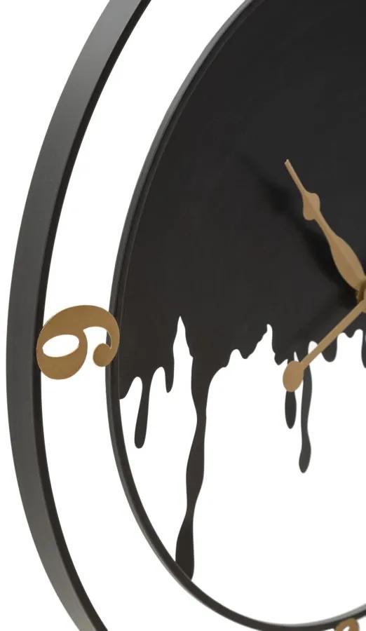 Černé kulaté nástěnné hodiny Melt 66x4 cm