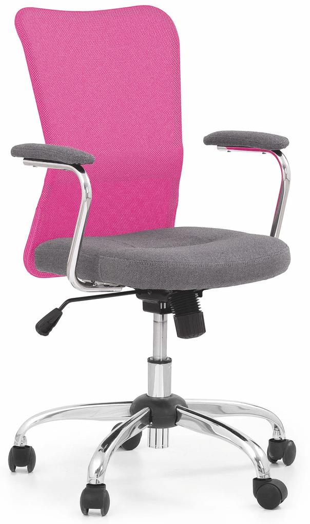 Kancelářská židle ANDY šedá / růžová