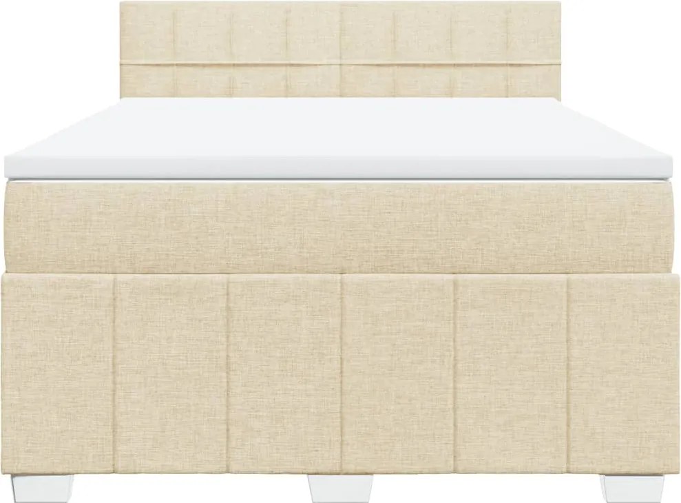Box spring postel s matrací krémová 140x200 cm textil 3287096