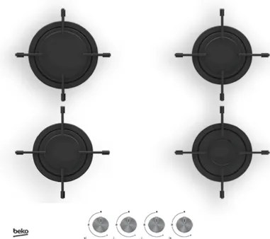 Plynová varná deska Beko bílá HILG64220SW