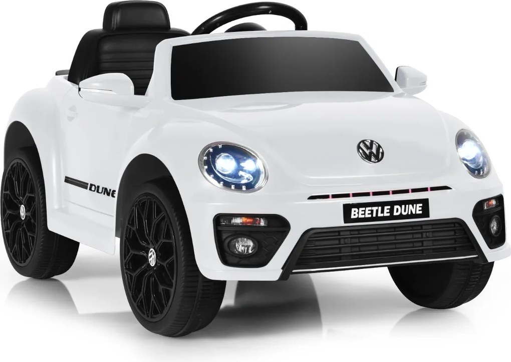 Costway VW Beetle dětské auto s hudbou a 2 režimy osvětlení včetně 2,4 G