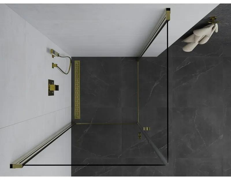 Mexen Pretoria Duo sprchový kout s otočnými dveřmi 70 x 70 cm, Průhledné, Zlatá - 852-070-070-50-00-02
