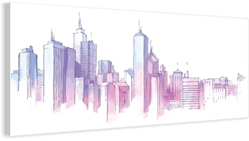 Obraz - Město barevné skvrny (120x60 cm) - InSmile ®