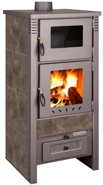 Krbová kamna Pro TAURUS Ceramic, mocca, 12 kW, 120 mm, s pečící