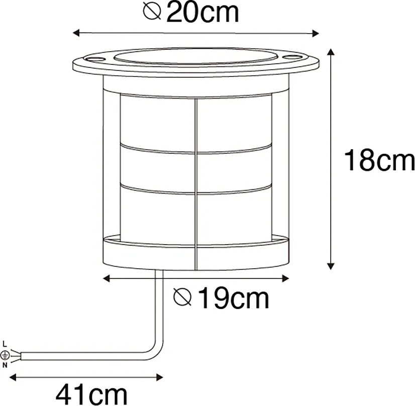 Set van 6 dimbare buiten grondspots zwart IP65 incl LED - Delux Honey