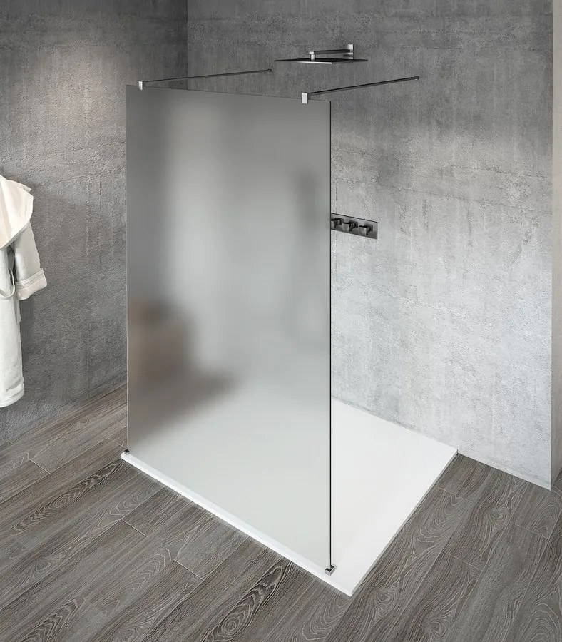Gelco Sapho, VARIO WHITE jednodílná sprchová zástěna do prostoru, matné sklo, 800 mm, GX1480GX2215