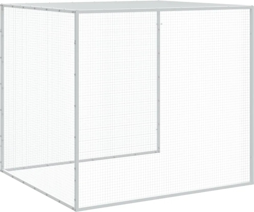 Klec pro kuřata se střechou antracitová 203 x 98 x 90 cm pozinkovaná ocel 3189039